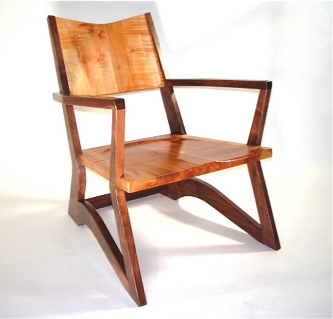 Mid Century Modern Claro Walnut Accent Chair: Hand-rubbed Oil Finish - Etsy
