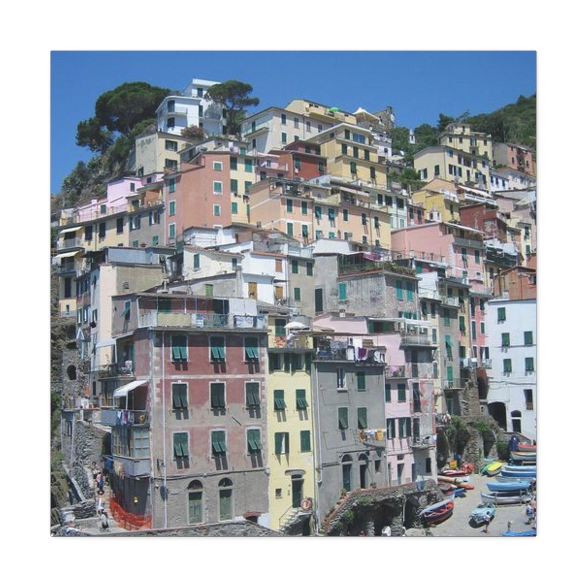 Colorful Italian Cliffside Houses Art Photograph on Canvas - Etsy