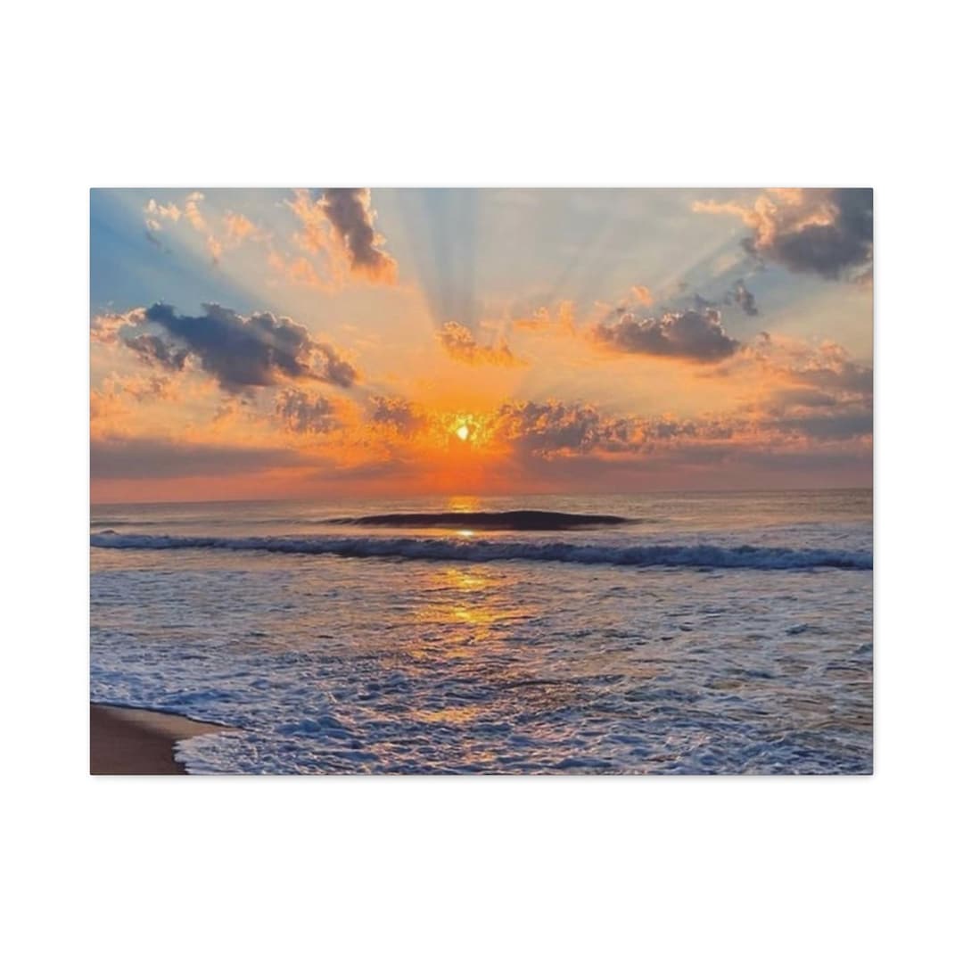 Glorious Sunset Over the Blue Sea Art - Photograph on Canvas - Etsy