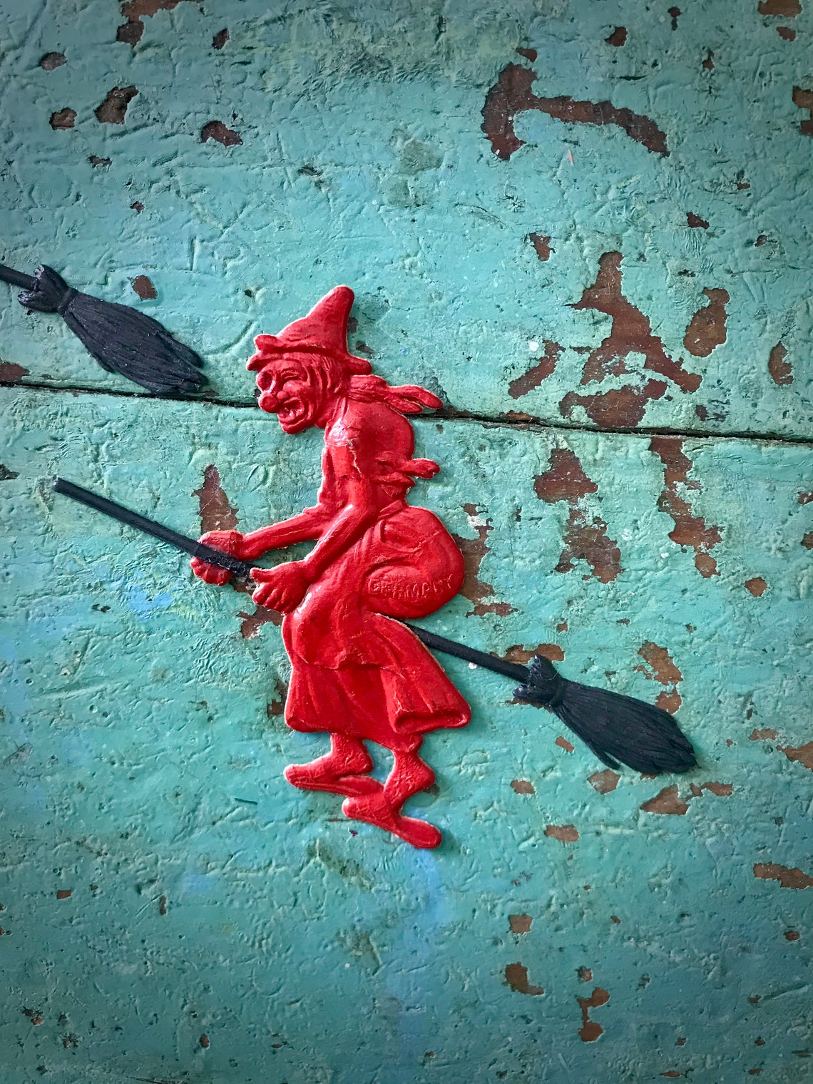 Vintage Halloween Antique German Witch Embossed Scraps Small - Etsy