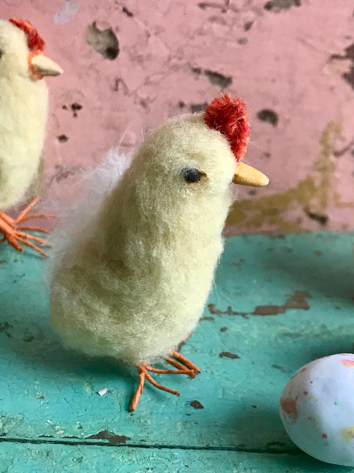 Antique Cotton Spun Vintage Easter Chickens Set of 3 Old Collectible ...