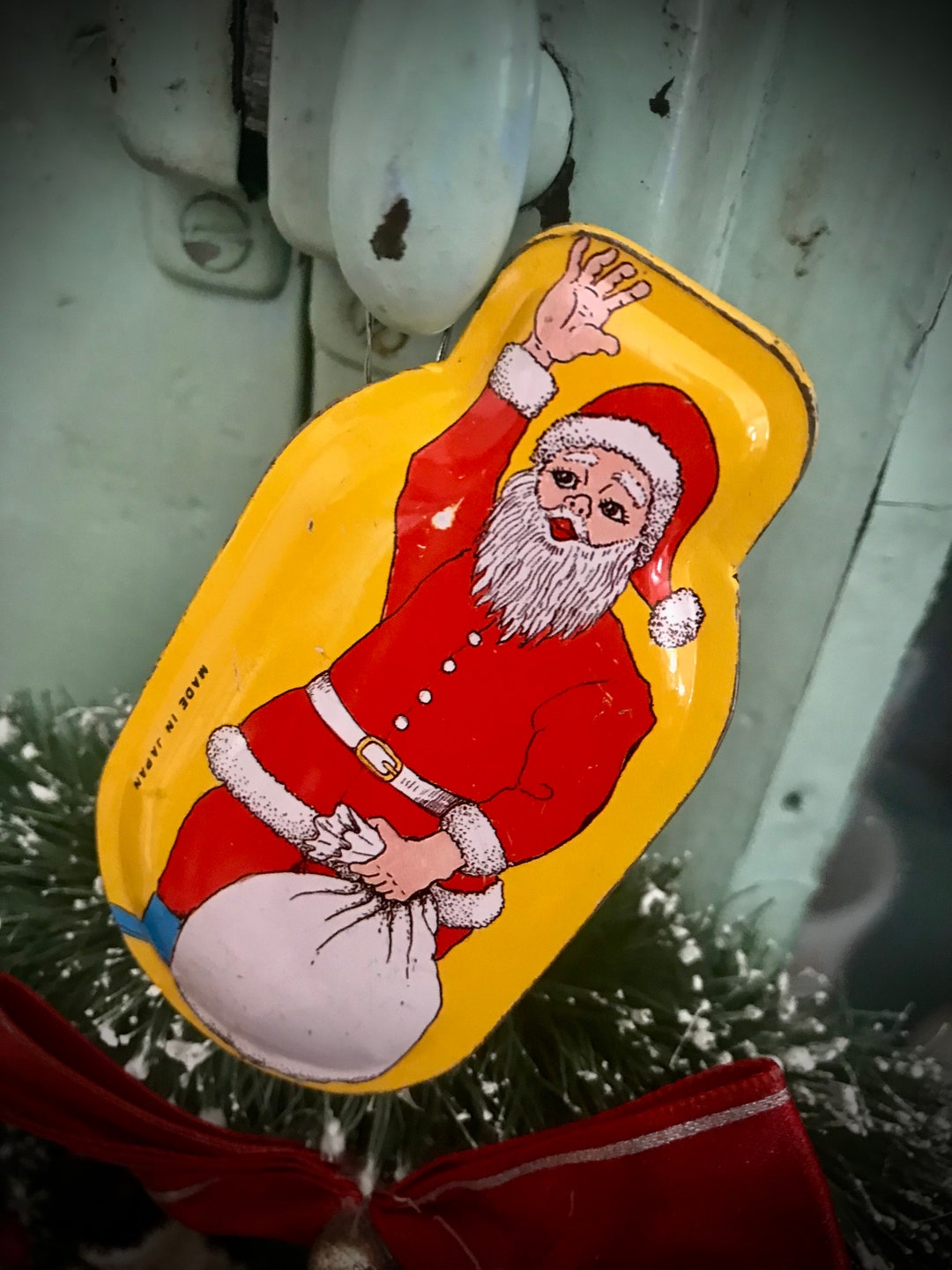 Vintage Santa Claus Christmas Clicker Noisemaker Tin Toy Old ...