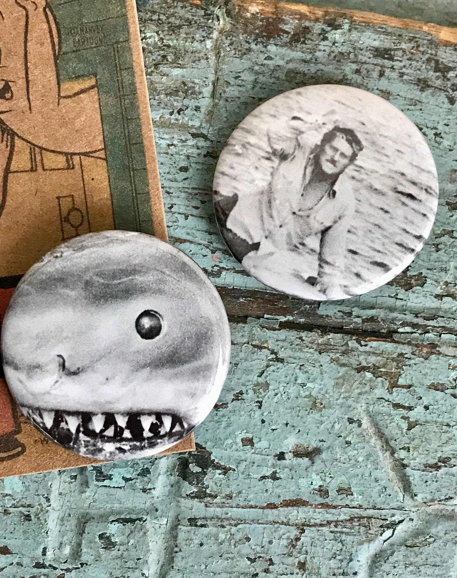 JAWS Small Buttons Set ~ Two Old Horror Film Cinephile Summer ...