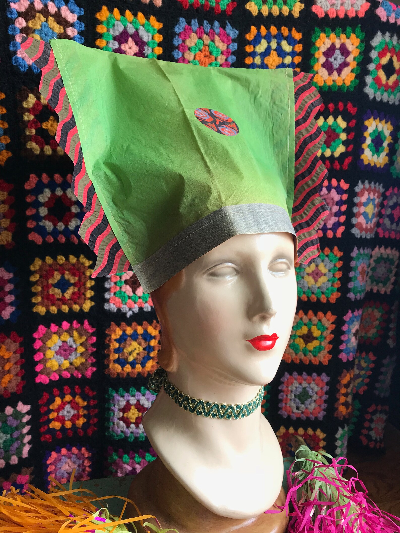 WOW Antique Art Deco Old Crepe Paper Party Hat Ephemeral - Etsy