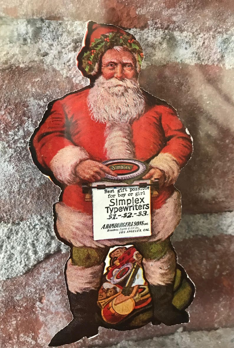 Antique Santa Claus 1900s Old Collectible Advertising Simplex ...