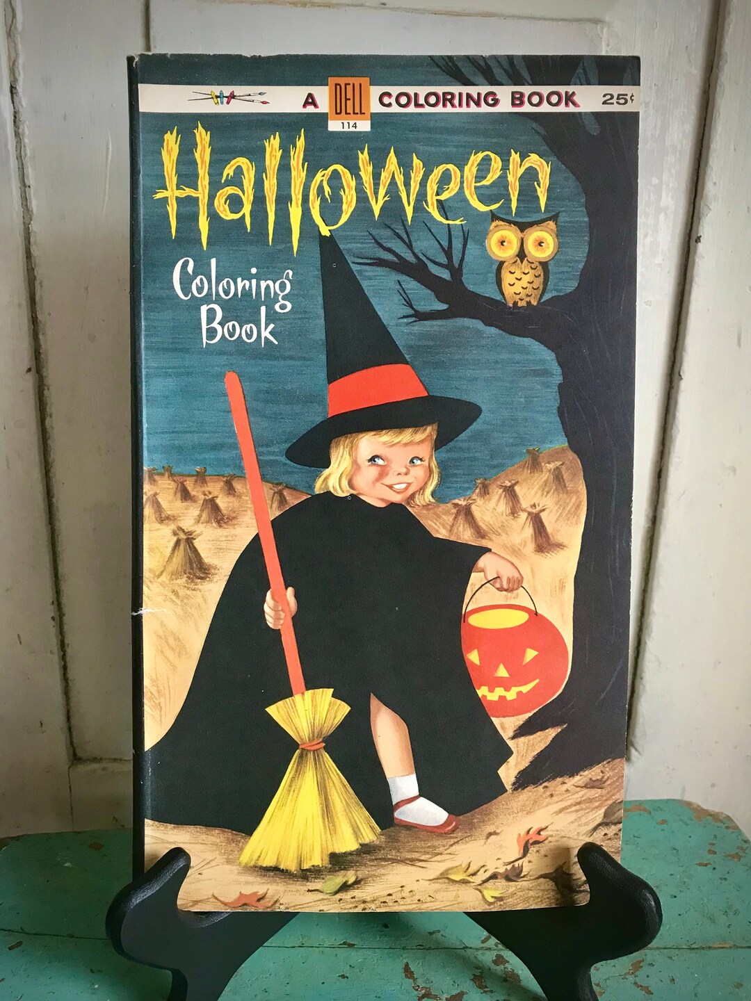 NOS Vintage Halloween Coloring Book 1950s Era UNUSED Little Witch Jack ...