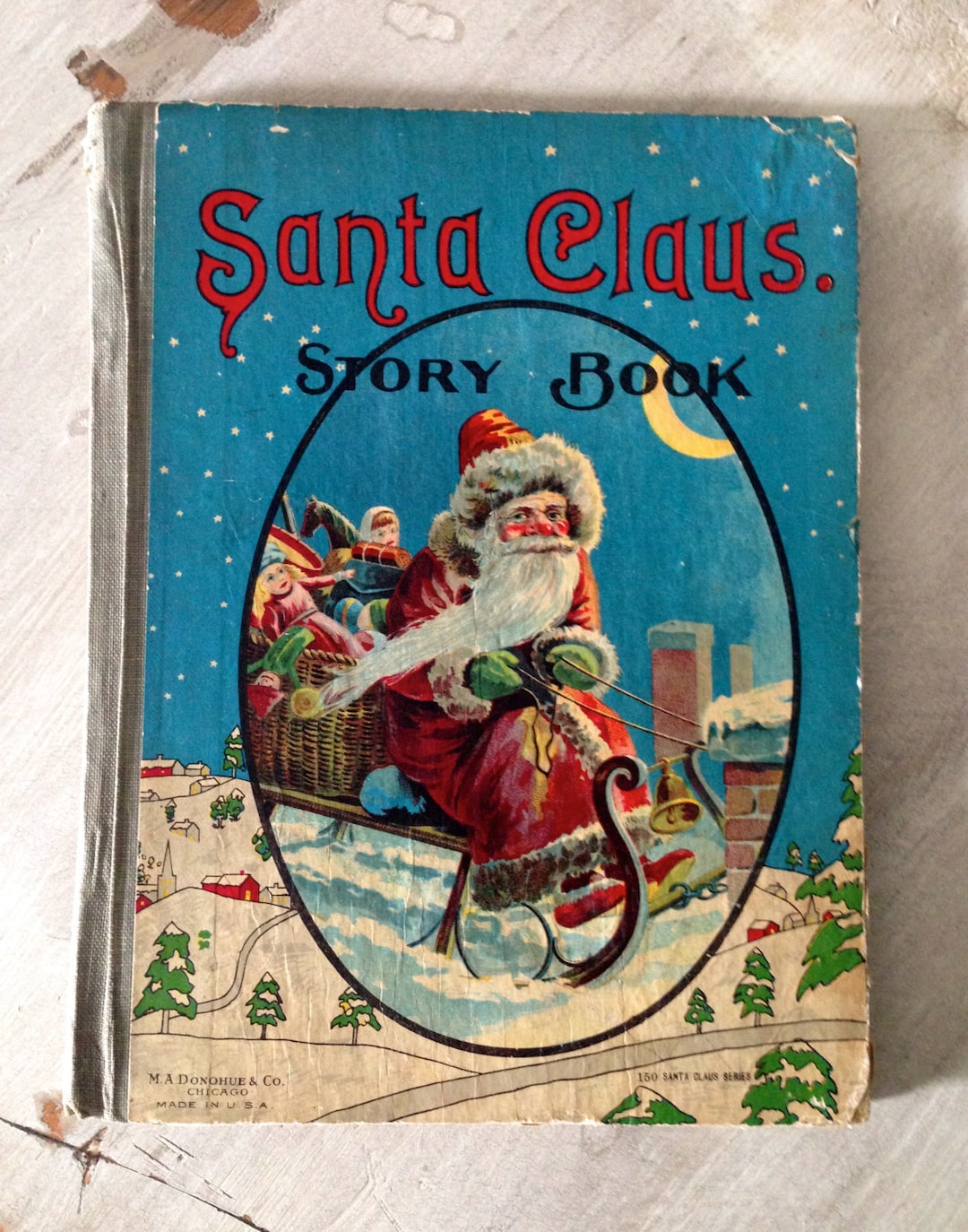 Antique Santa Claus Story Book Early 1900s MA Donohue Co Chicago ...