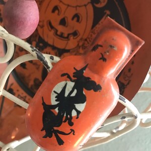 Vintage Halloween Clicker Old 1950s Era Collectible Witches Flying Over ...