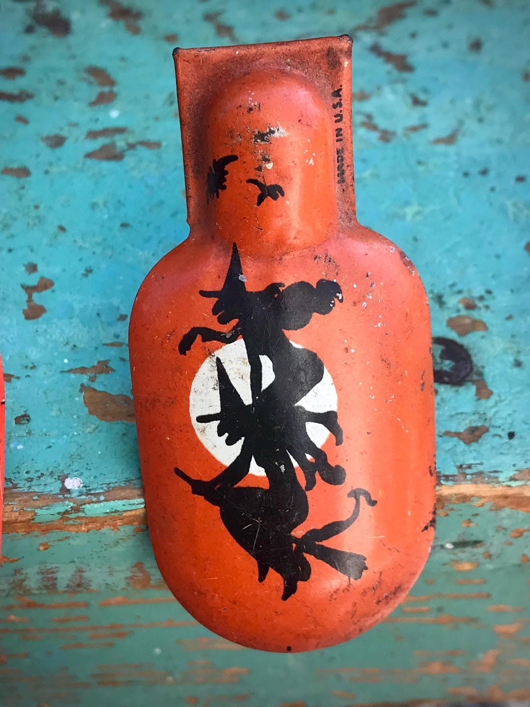 Vintage Halloween Clicker Old 1950s Era Collectible Witches Flying Over ...