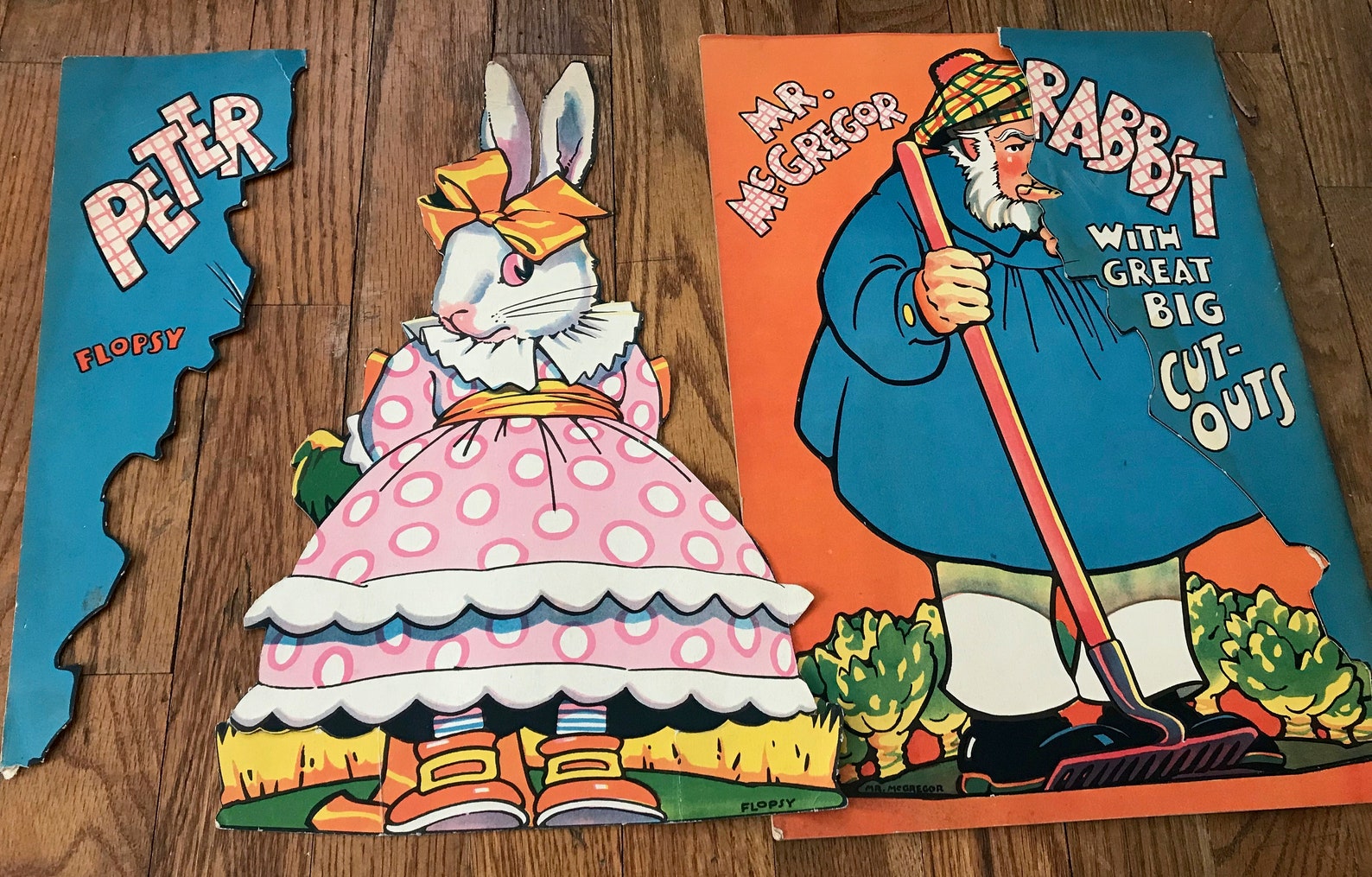 Antique Peter Rabbit Great Big Cut Outs Book Flopsy Mopsy | Etsy