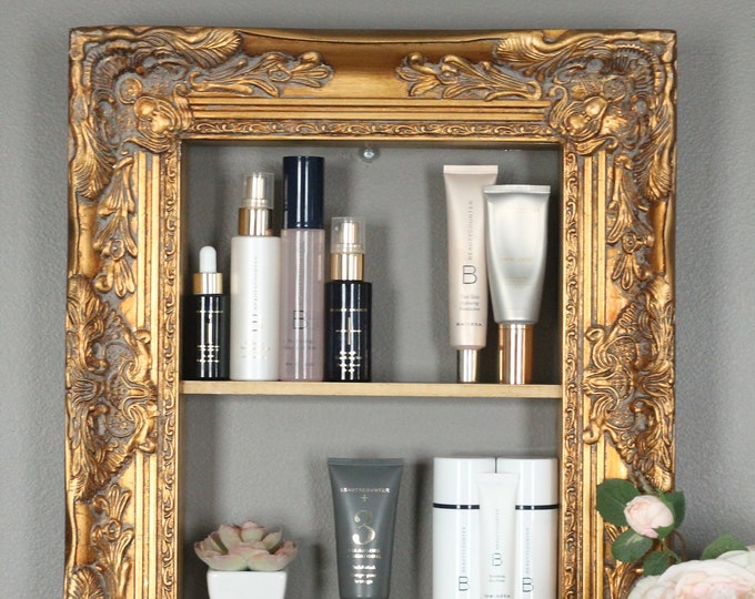 Bathroom Shelf Wall Mounted Beauty Product Storage Makeup Rack Skincare ...