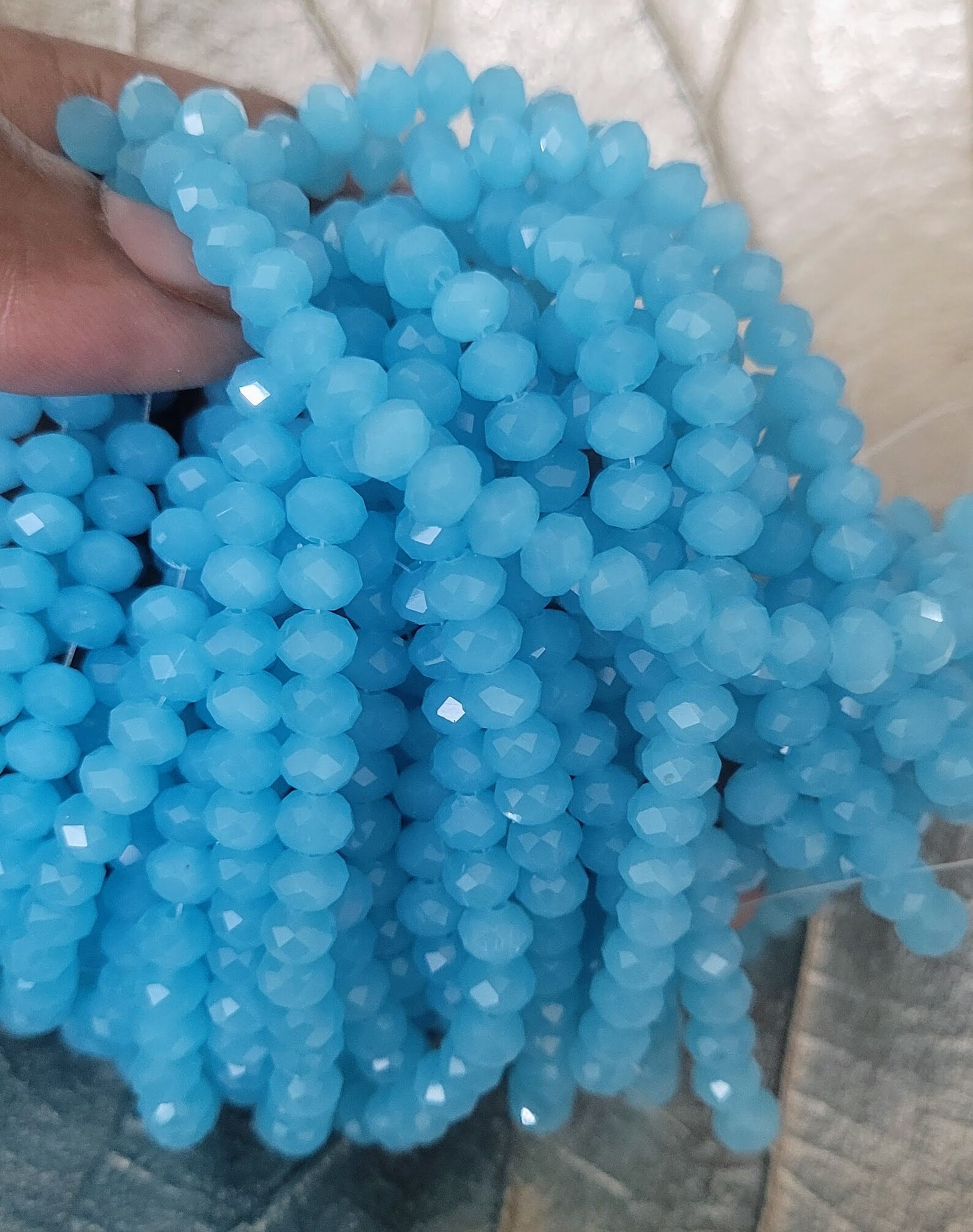 Turquoise Opaque Crystal Rondel Beads, 5x7mm (100 Beads) - Etsy