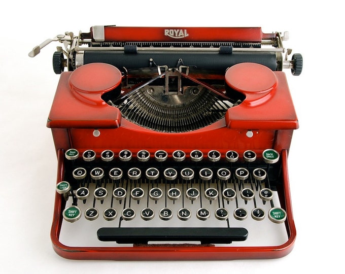 Red Typewriter Royal Portable 1920s - Etsy