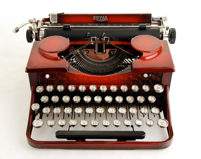 Red Typewriter Royal Portable 1930s - Etsy