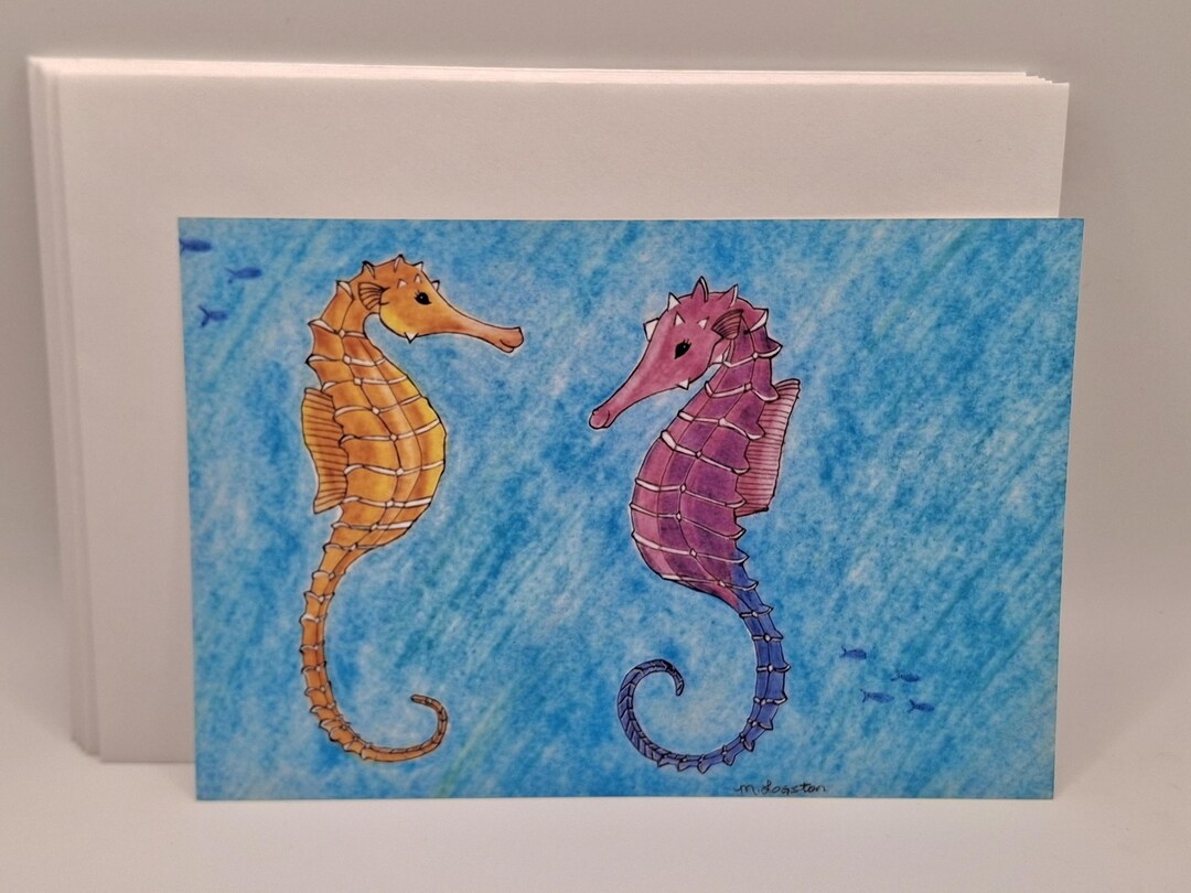 Seahorses / Greeting Cards / Art Print / Wall Art / Wall Decor / Cards ...