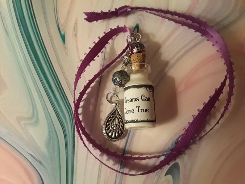 DREAMS Can Come True/glass Bottle Necklace/special Trinket - Etsy