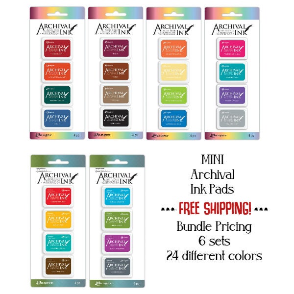 Archival MINI Ink Pads 6 Sets 24 Colors Ranger | Etsy
