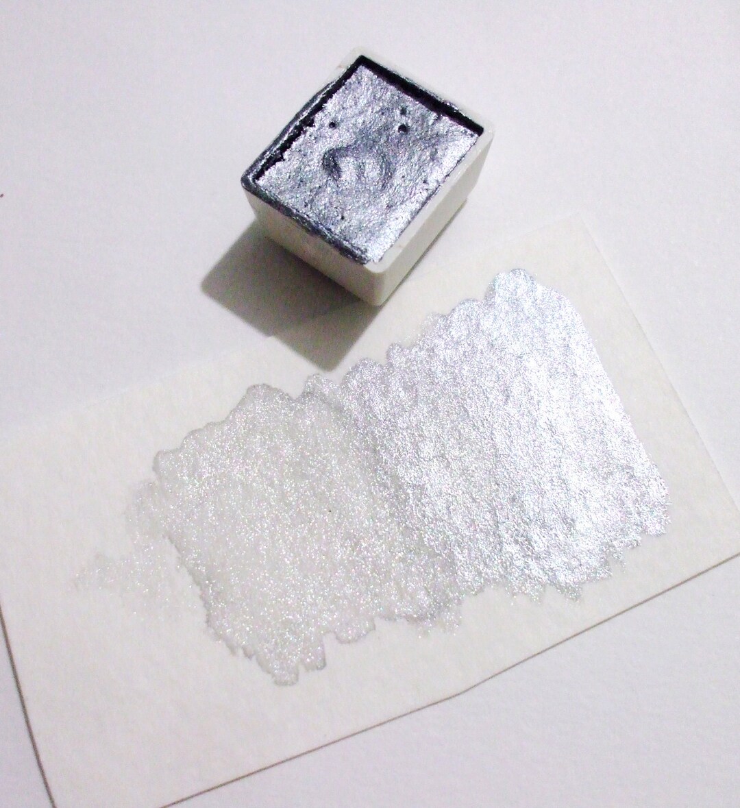 Silver Mica Handmade Watercolor Paint Art Supply Artist Gift Metallic ...
