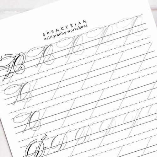 Spencerian Calligraphy Capitals Practice Sheets Ornamental - Etsy Canada