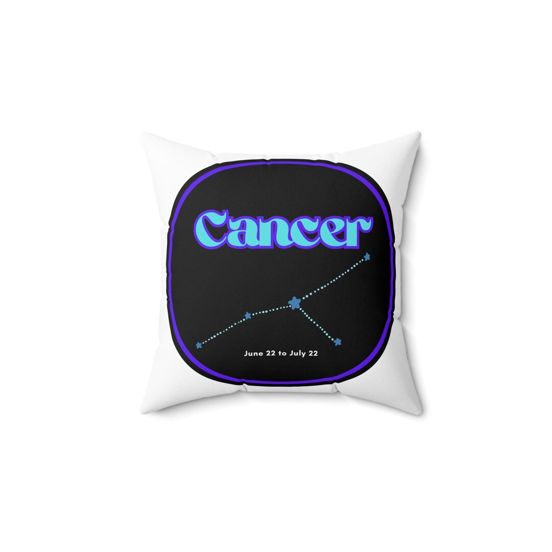 Cancer Zodiac Sign White Background Spun Polyester Square Pillow - Etsy