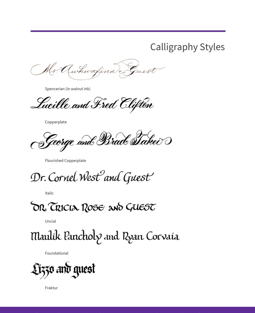 Calligraphy Custom Styles | Hand Lettering | Style Guide | Script ...