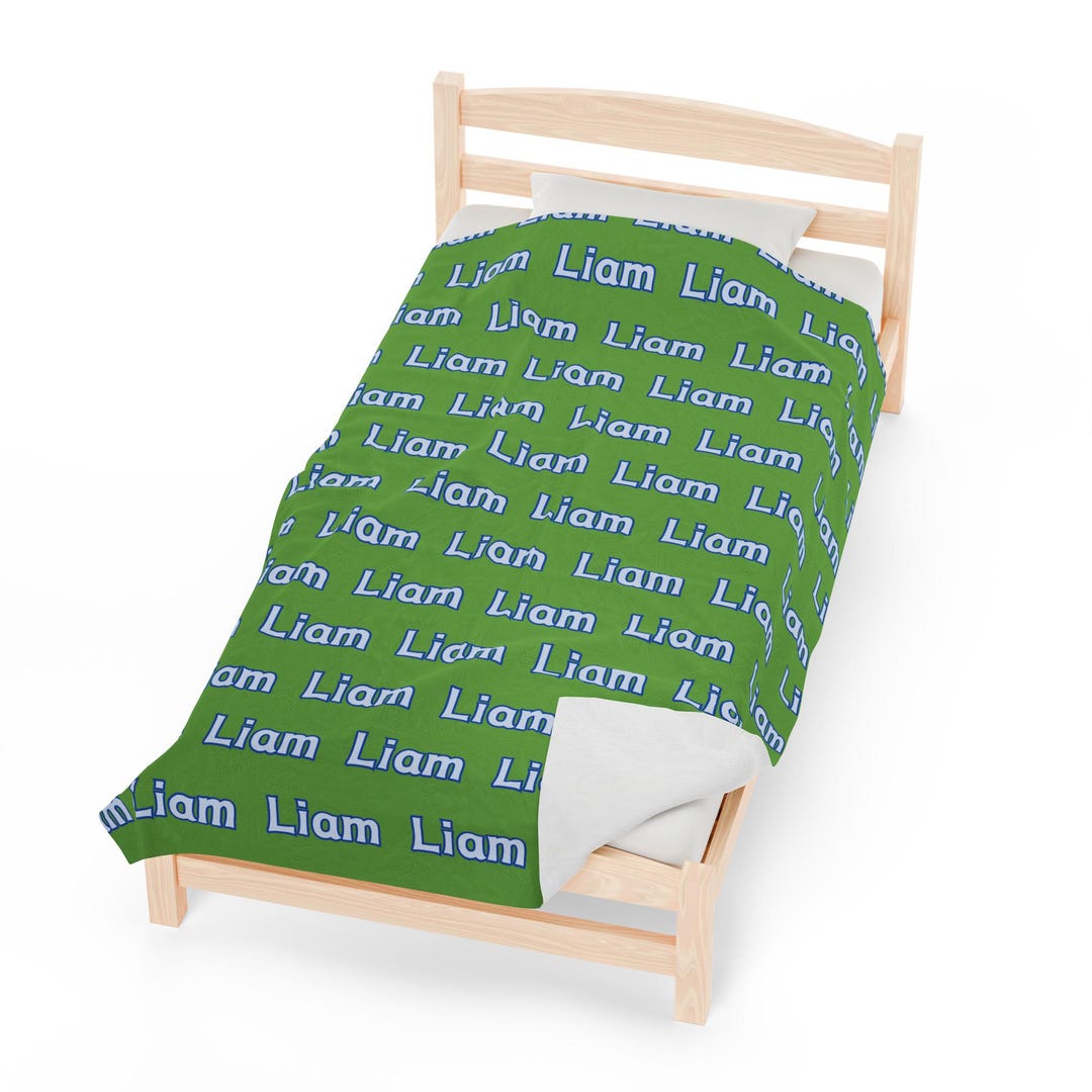 Liam Personalized Velveteen Plush Blanket, Custom Name Soft Throw, Cozy ...