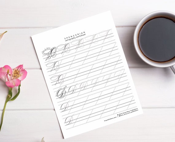 Spencerian Calligraphy Capitals Practice Sheets Ornamental | Etsy Canada