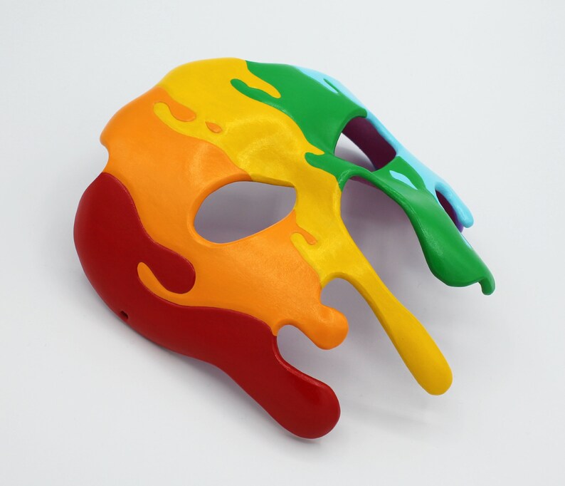 Rainbow Splat Costume Leather Mask - Made to Order - Carnival ...