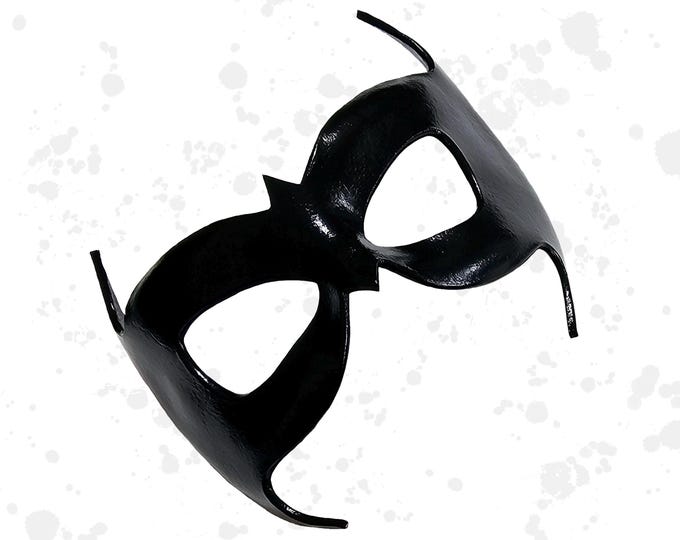 Black Superhero Leather Mask - Etsy