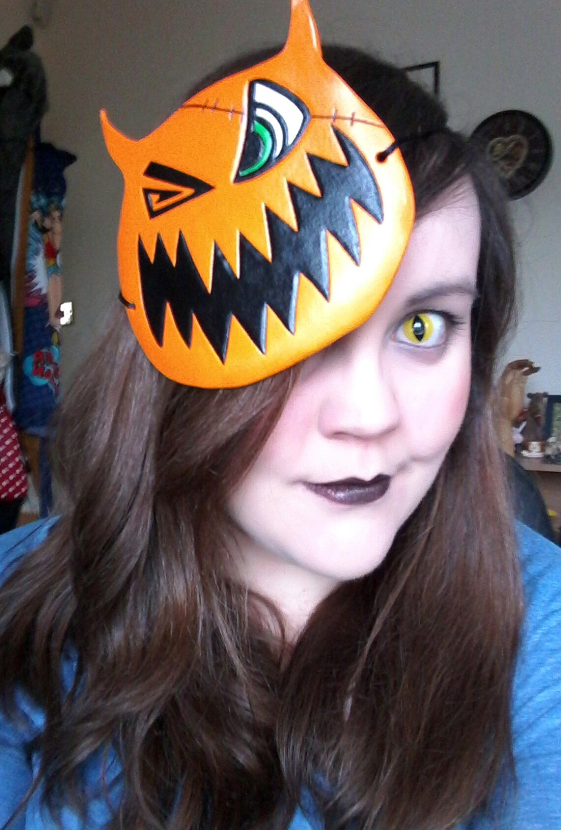 Halloween Town Pumpkin Mask/hat - Made to Order - Cosplay/halloween ...