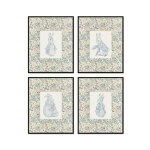 Peter Rabbit Collage Blue Set No. 1, Nursery Art Prints, Nursery Decor ...