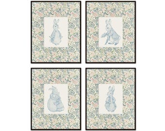 Peter Rabbit Collage Print Set No. 1, Nursery Art Prints, Nursery Decor ...