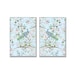 French Blue Chinoiserie Watercolor Print Set No. 2, Bird and Botanical ...