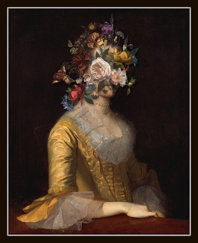 Altered Art Portrait No. 15, Collage Art, Vintage Portrait, Wall Art ...