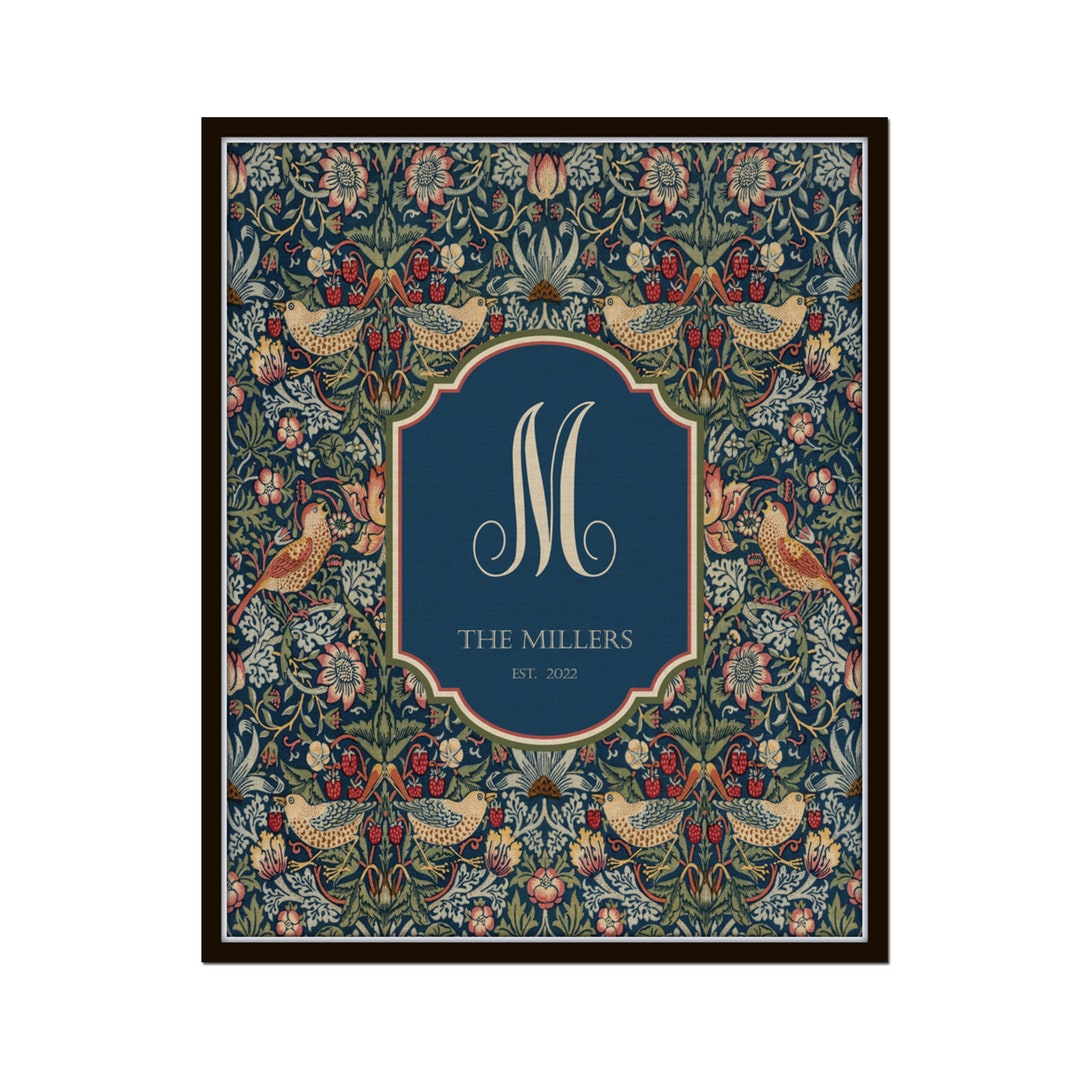 Personalized William Morris Monogram Print, Custom Monogram Print ...