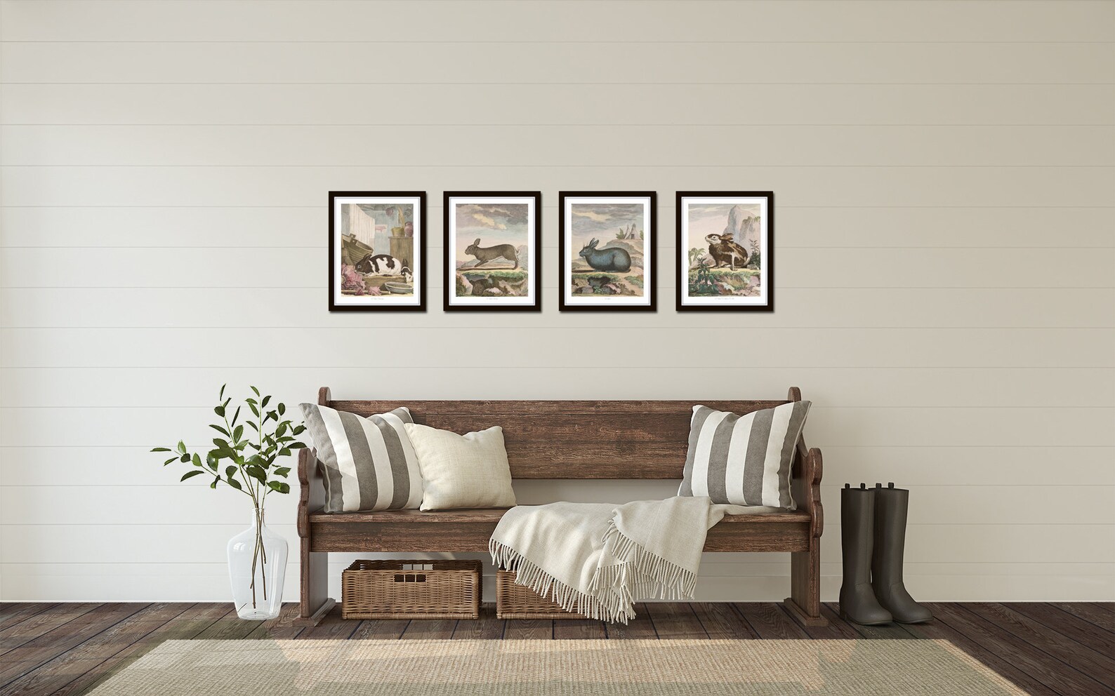 French Rabbits Print Set No. 1 Vintage Rabbit Prints Giclee - Etsy