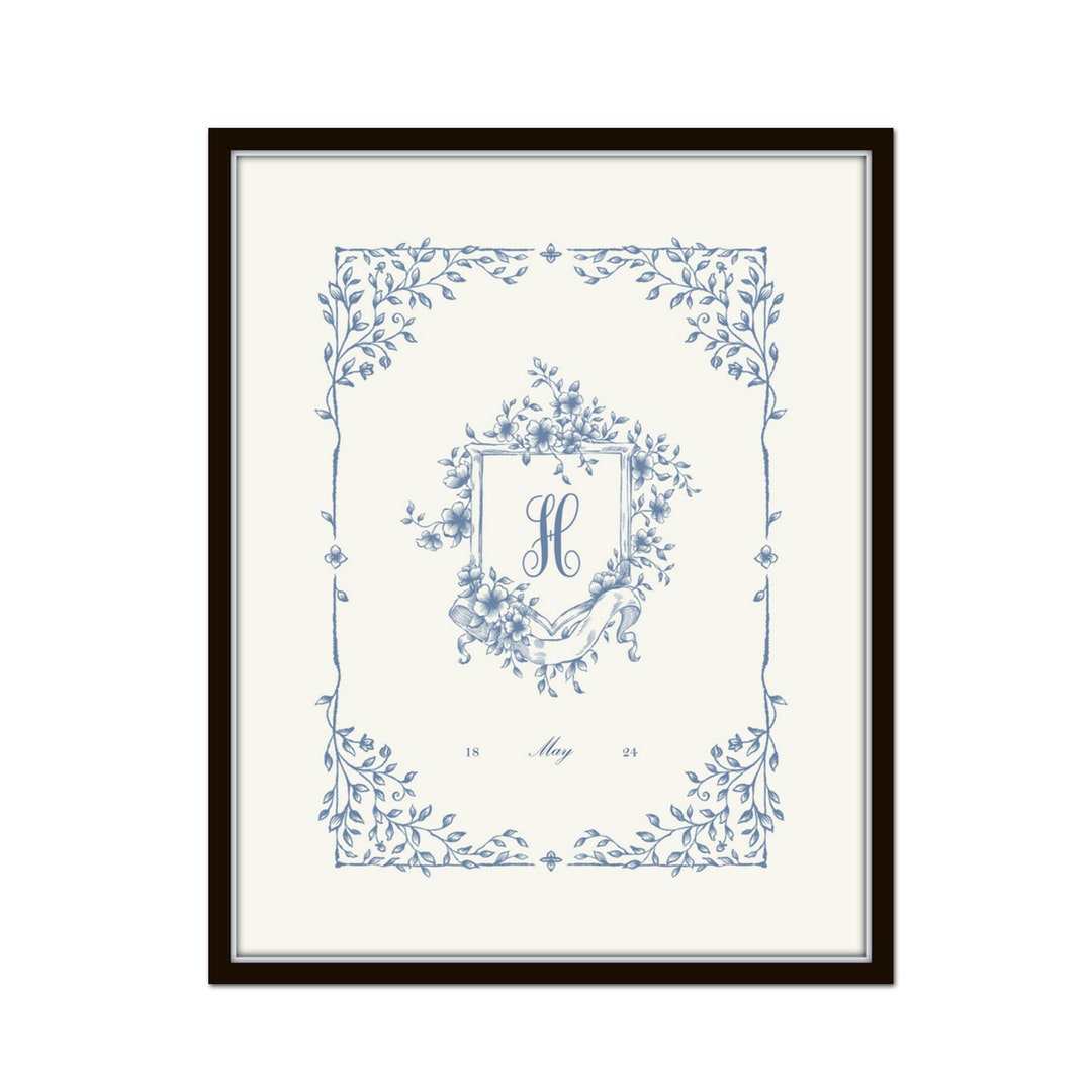 Personalized Family Crest Print, Custom Monogram Crest, Wedding Crest ...