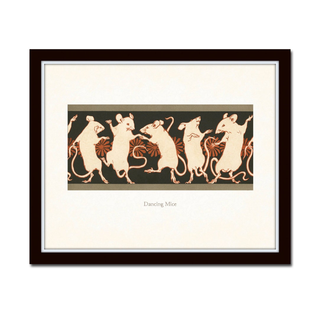 Art Nouveau Dancing Mice Print, Giclee, Art Prints, Wall Art, Art ...