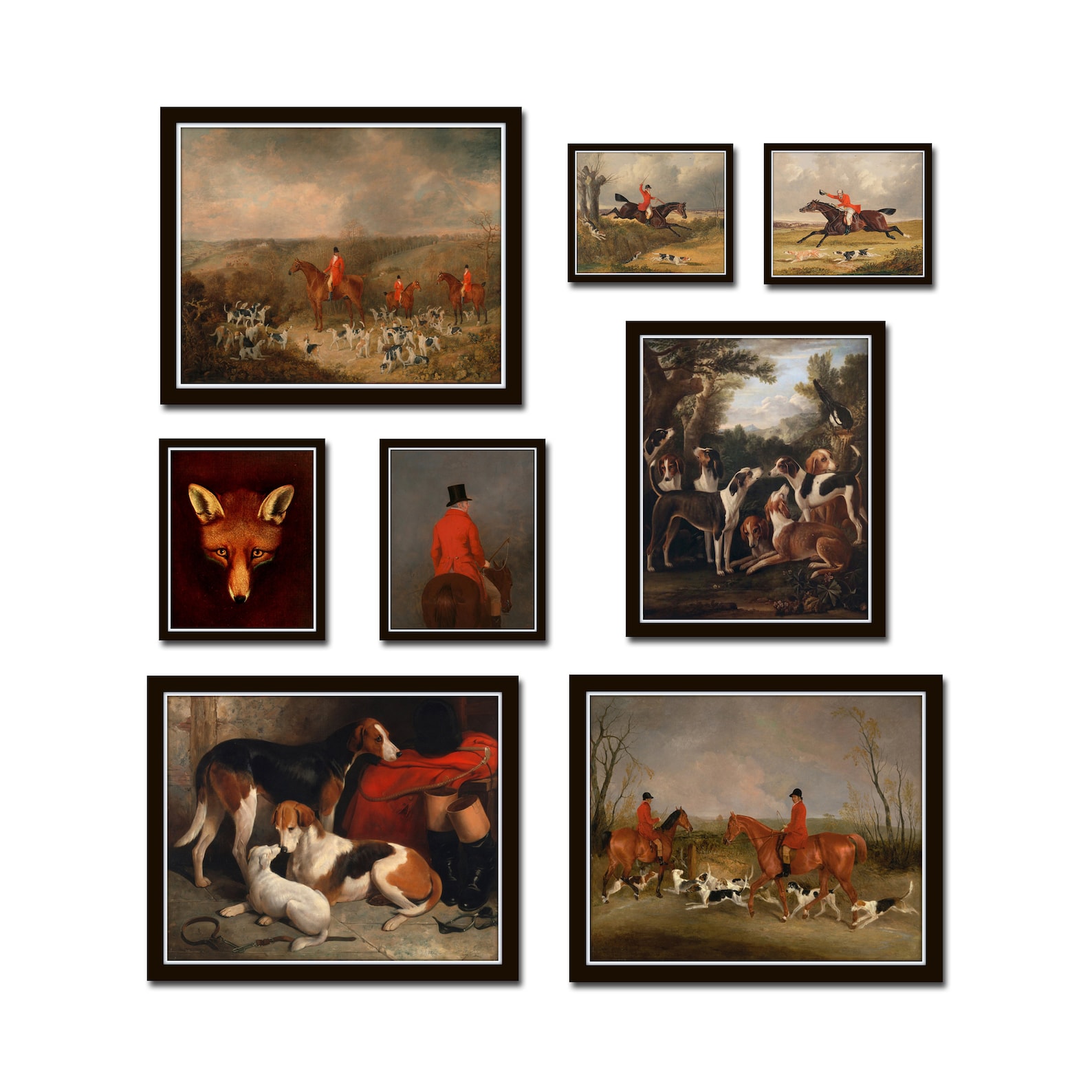 Fox Hunting Prints Gallery Wall Set No. 1 Giclee Wall Art | Etsy