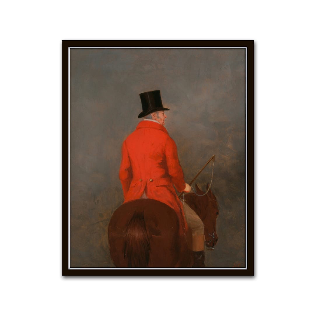 The Huntsman, Vintage Portrait Painting, British Fox Hunting Prints ...