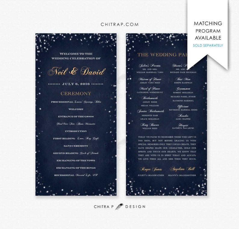 Starry Night Wedding Invitations Printed Midnight Blue Navy | Etsy