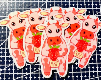 Cloudy Cow Sticker Vaporwave Animal Print Milky Planet Holographic ...