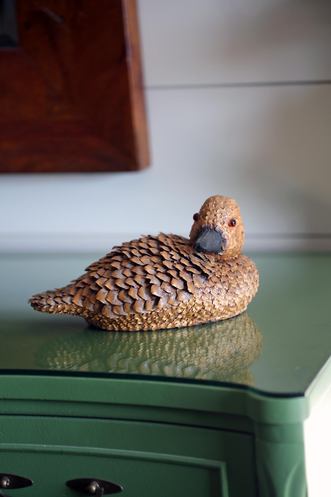 Vintage Pine Cone Duck Figurine: Handmade Rustic Cabin Decor - Etsy