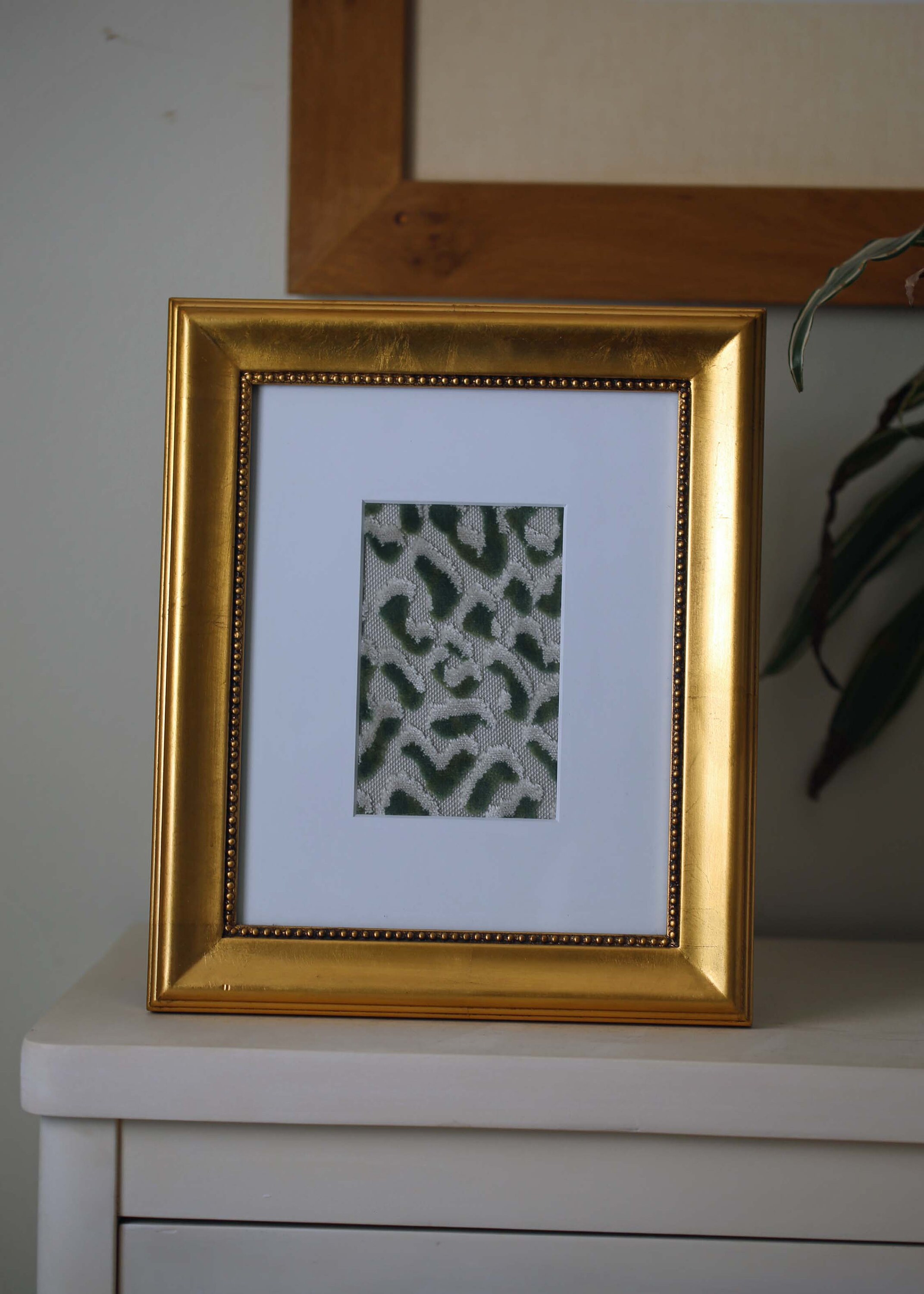 Vintage Gold Frame With Patina and Fabric Textile Art Wall Art - Etsy