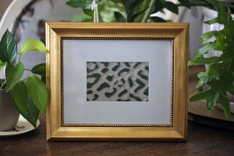 Vintage Gold Frame With Patina and Fabric Textile Art Wall Art - Etsy
