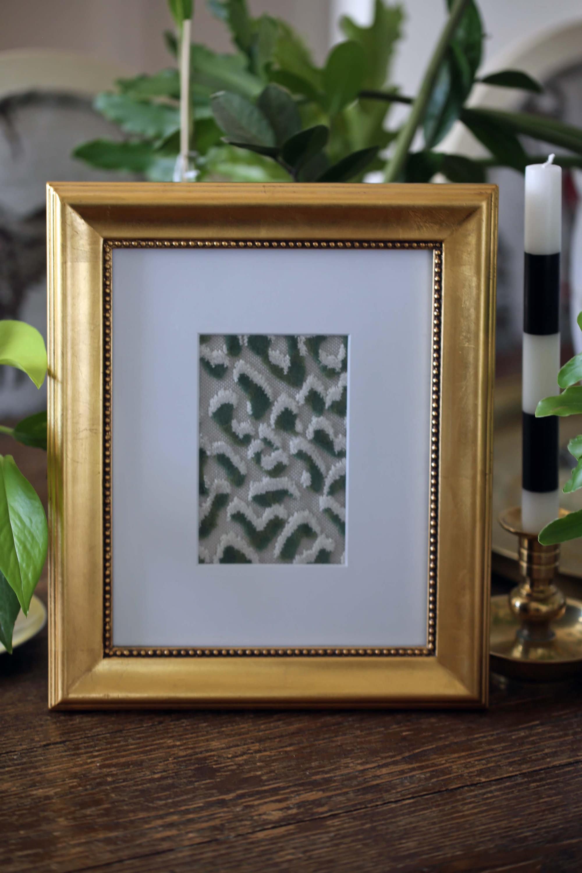 Vintage Gold Frame With Patina and Fabric Textile Art Wall Art - Etsy