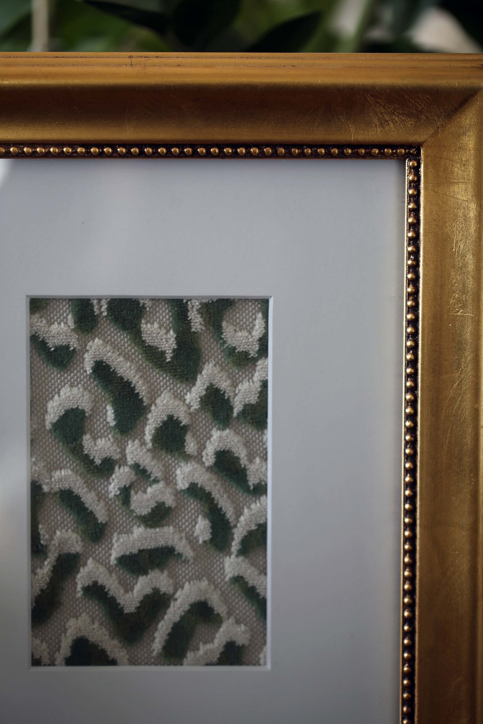 Vintage Gold Frame With Patina and Fabric Textile Art Wall Art - Etsy