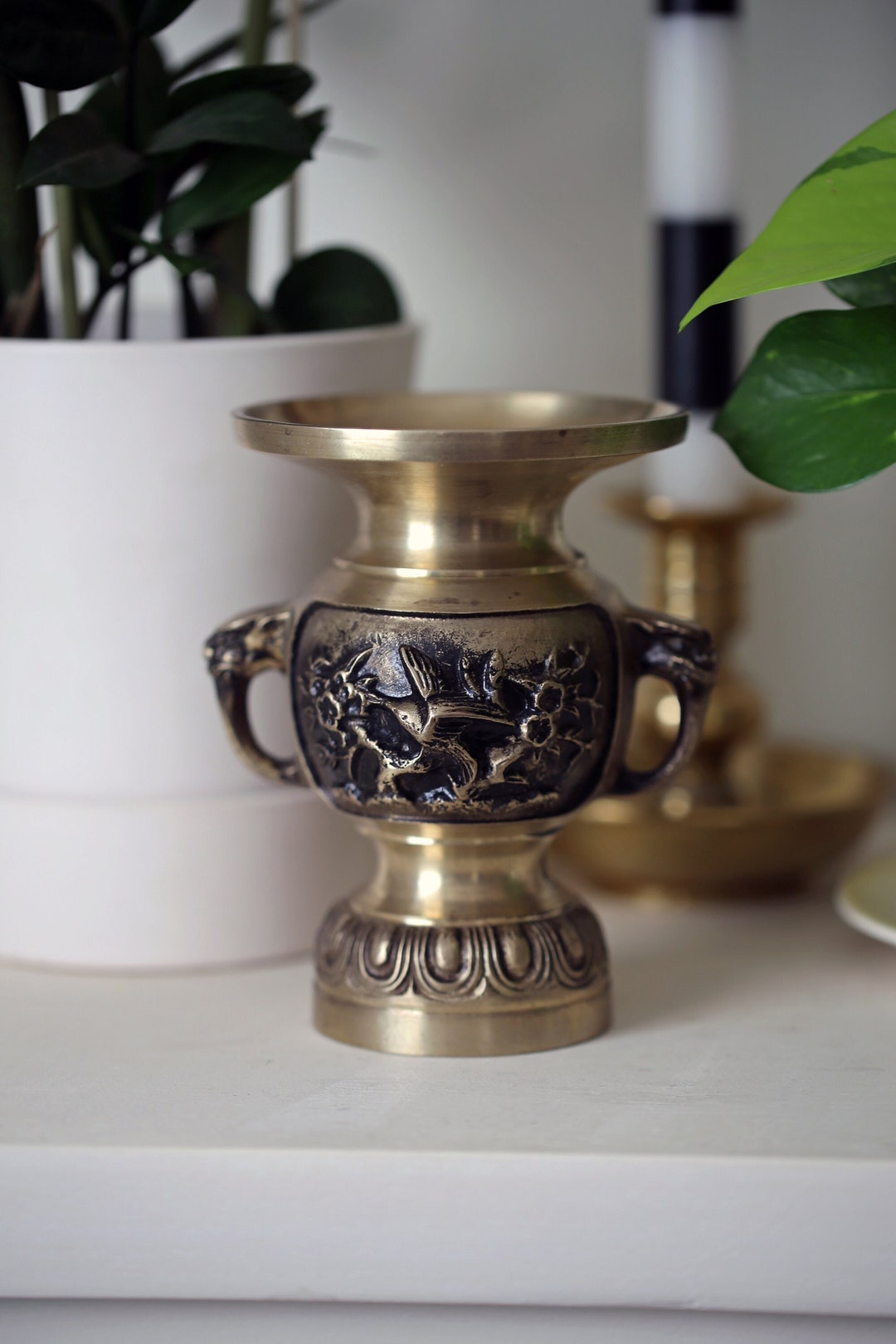 Vintage Brass Korean Buddhist Altar Fitting Flower Stand Vase - Etsy