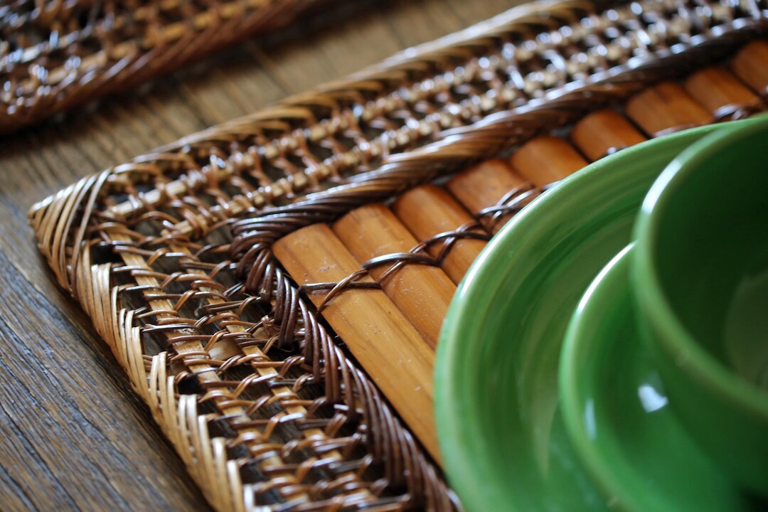 Vintage Rattan Bamboo and Reed Placemats Set of 5 - Etsy