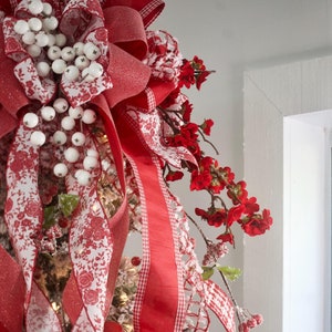 Red Chinoiserie Christmas Tree Topper, Velvet Cherry Blossom, Toile ...
